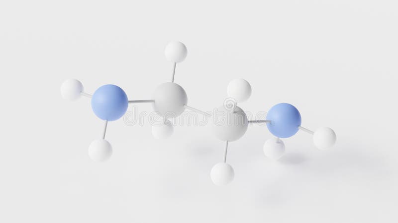 Ethylenediamine Molecule, Structural Chemical Formula, Ball-and-stick ...