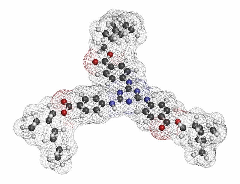 Ethylhexyl Triazone Sunscreen Molecule (UV Filter). Atoms are ...