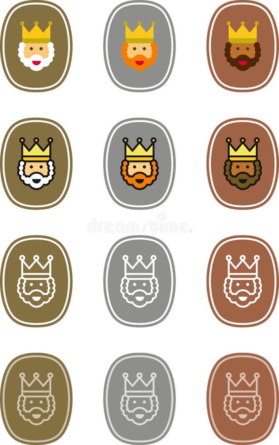 Etichette Di Natale Del Re Magi Illustrazione Vettoriale ...