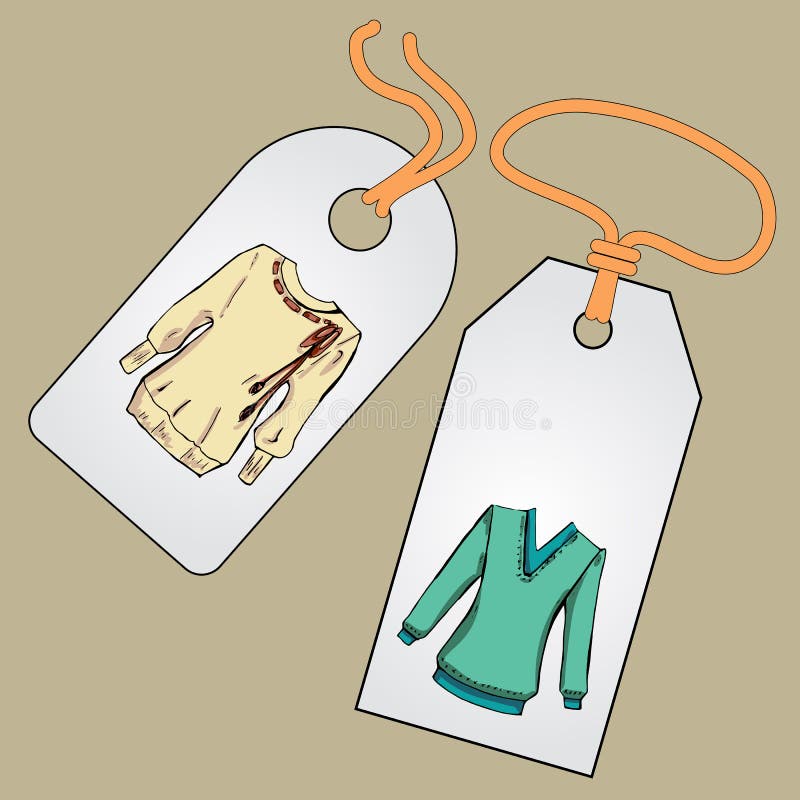 Etikett Emblem, Prislapp Med Bilden Av Trendig Saker Vektor ...