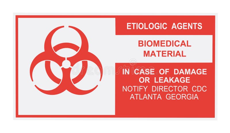Etiologic Agents Warning Label Stock Illustration - Illustration of ...