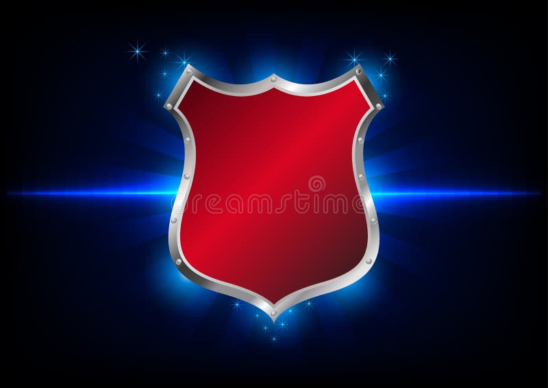 Etiqueta Abstrata Do Protetor No Fundo Azul Ilustração do Vetor ...
