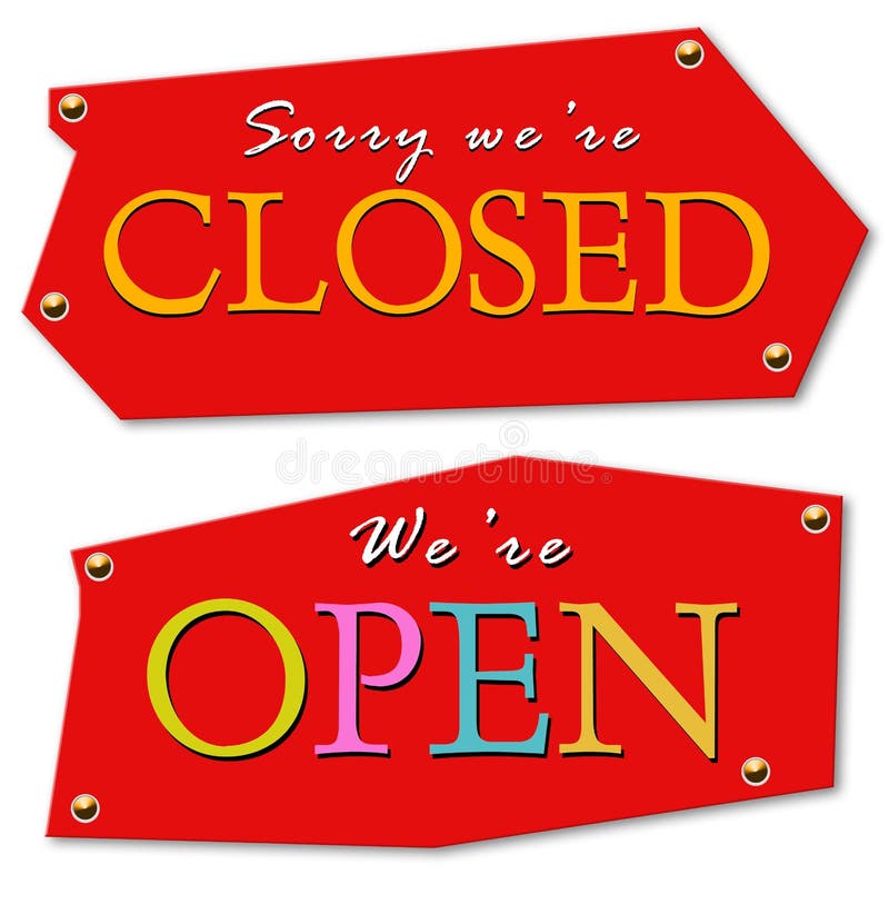 Etiqueta cerrada y abierta stock de ilustración. Ilustración de fondo ...