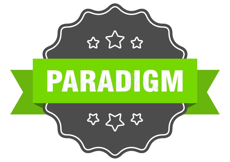 Etiqueta de paradigma ilustración del vector. Ilustración de verde ...