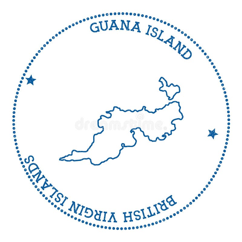 Etiqueta Do Mapa Da Ilha De Guana Ilustração do Vetor - Ilustração de ...