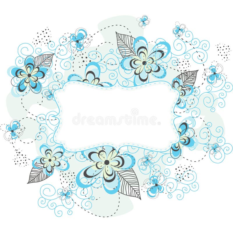 Borda Floral Azul ilustração do vetor. Ilustração de fundo - 44568705