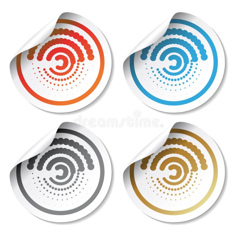 Etiquetas Circulares Do Vetor Com Canto Ondulado Ilustração do Vetor ...
