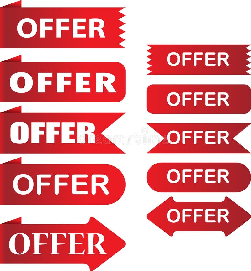 Conjunto De Etiquetas De Oferta Cintas Vectoriales Ilustración del ...