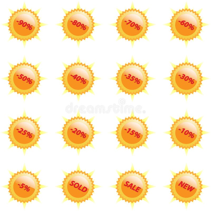 Etiquetas do disconto ilustração do vetor. Ilustração de projeto - 17145268