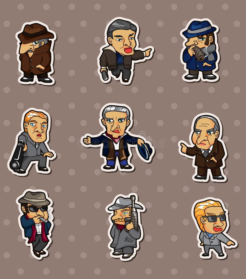 Etiquetas Engomadas De La Mafia Ilustración del Vector - Ilustración de ...