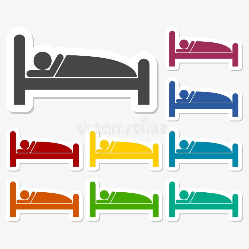 Etiquetas Engomadas Del Símbolo El Dormir Ilustración del Vector ...