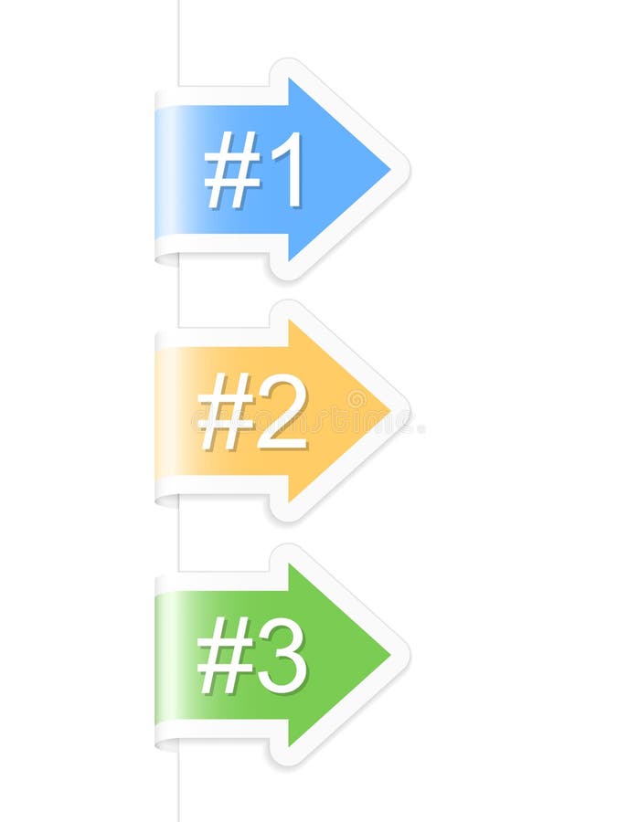 Etiquetas Numeradas Da Seta Ilustração do Vetor - Ilustração de ...