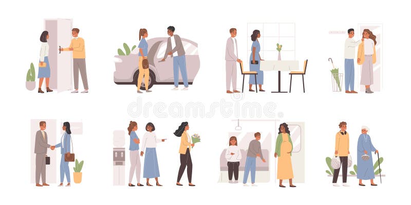 Etiquette Rules Flat Set stock vector. Illustration of care - 272380057