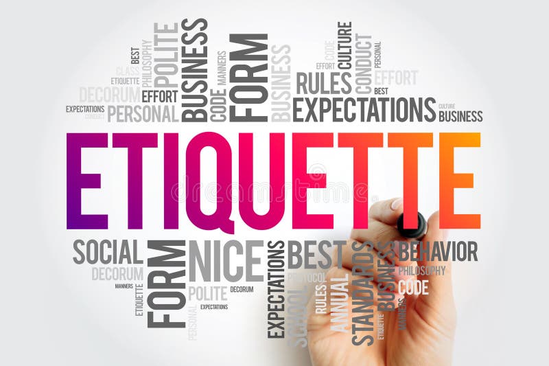 Etiquette Word Cloud Collage Stock Photo - Image of concept, label ...