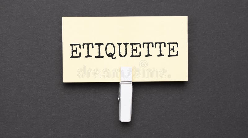 ETIQUETTE. Text in Wooden Frame on Office Table Stock Photo - Image of ...