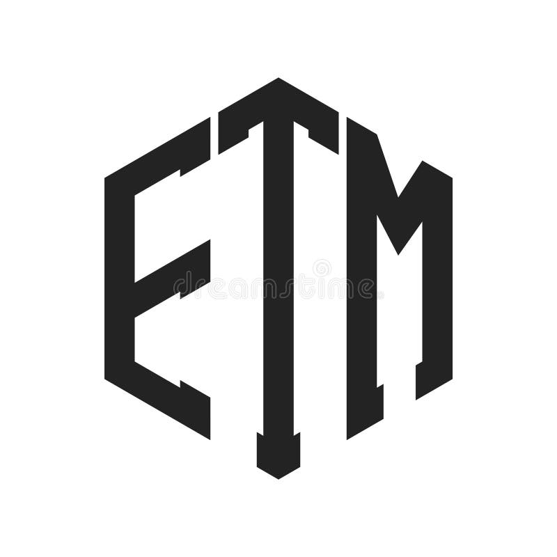 ETM Logo Design. Initial Letter ETM Monogram Logo Using Hexagon Shape ...