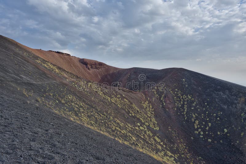 Etna volcano caldera stock image. Image of sicilian, mediterranean ...
