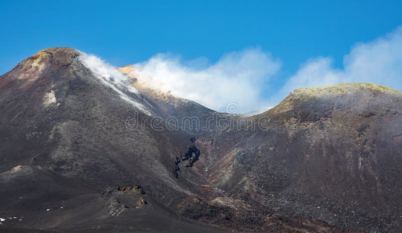 Etna volcano stock image. Image of rock, path, peak, mountain - 63361187
