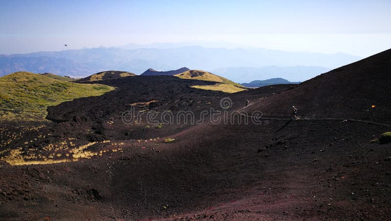 Etna volcano side stock photo. Image of inside, volcano - 155260420