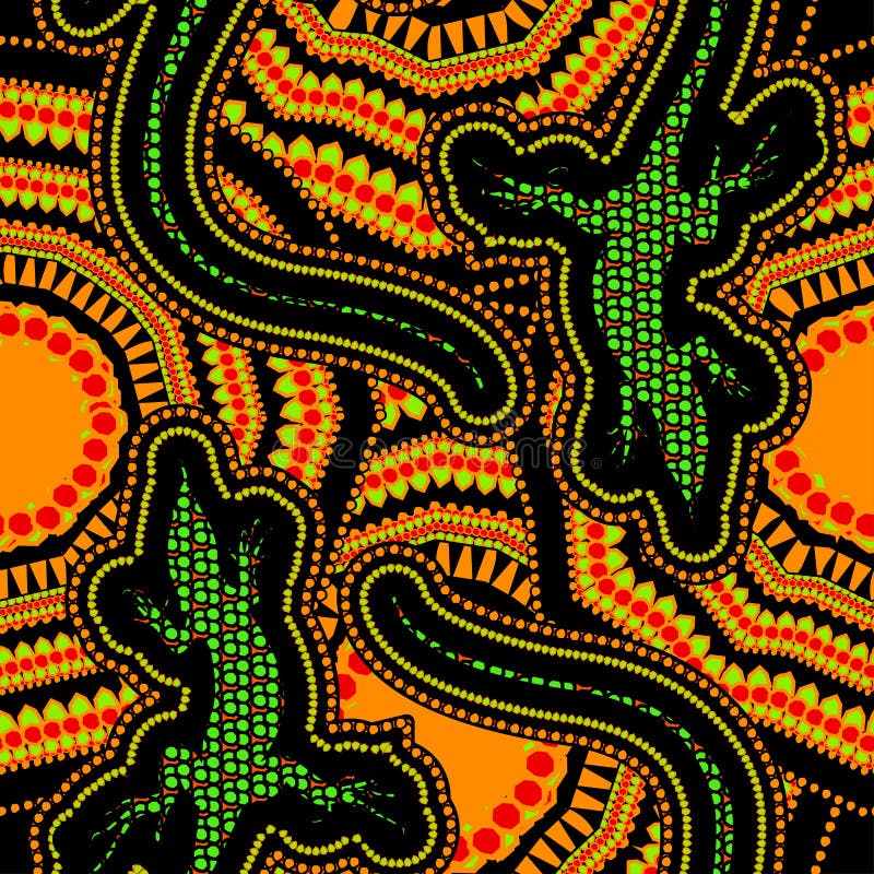 Etnisch Afrikaans Patroon Met Een Olifant. Vectorafbeelding Vector ...