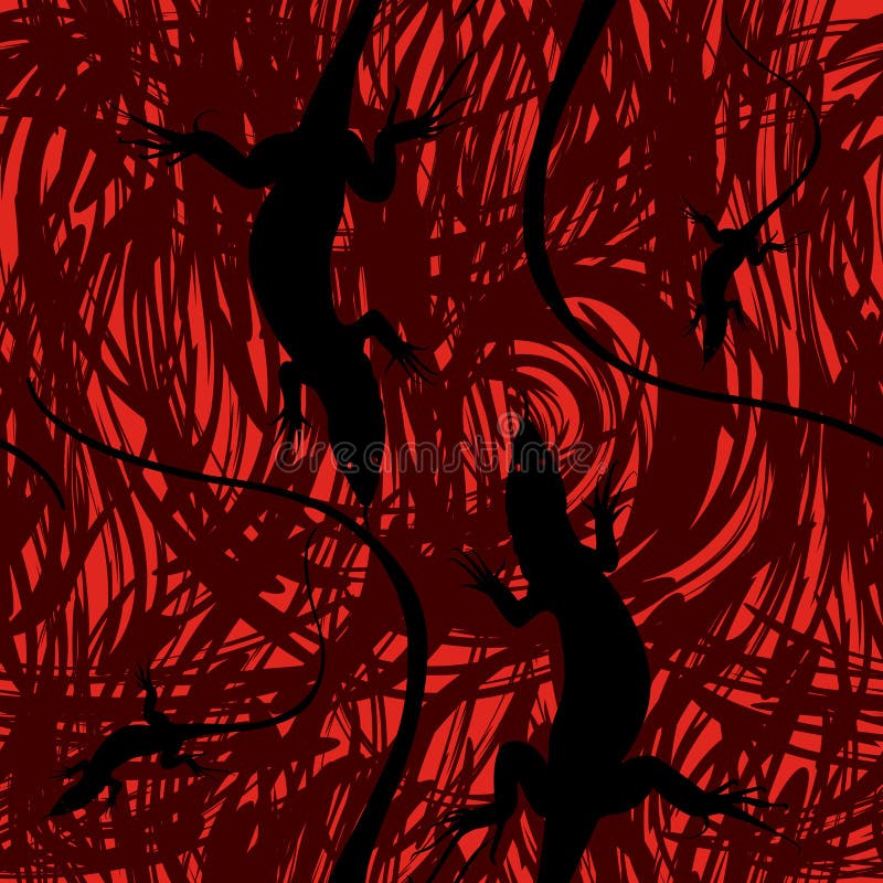 Etnisch Afrikaans Patroon Met Een Hagedis. Vectorafbeelding Vector ...