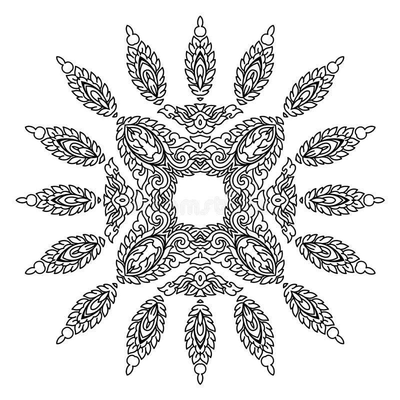 Etnische Vectorillustratie Rond Sierpatroon Vector Illustratie ...