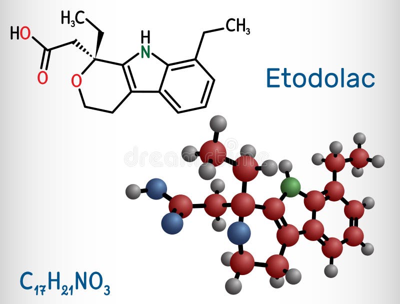 Etodolac Molecule. it is Nonsteroidal Anti-inflammatory Drug NSAID with ...