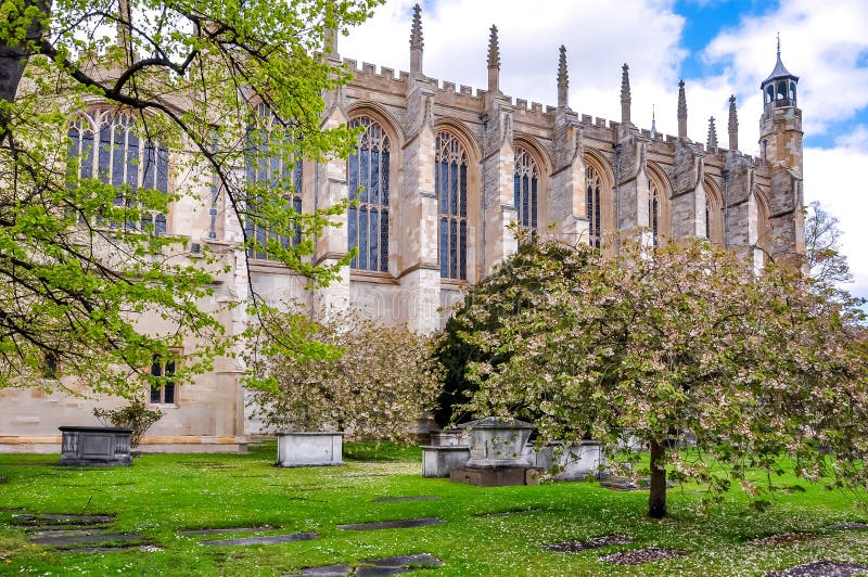Eton College Chapel and Courtyard in Spring, UK Stock Photo - Image of ...