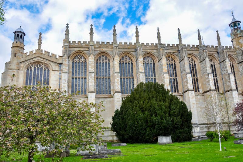 Eton College Chapel and Courtyard in Spring, UK Stock Photo - Image of ...