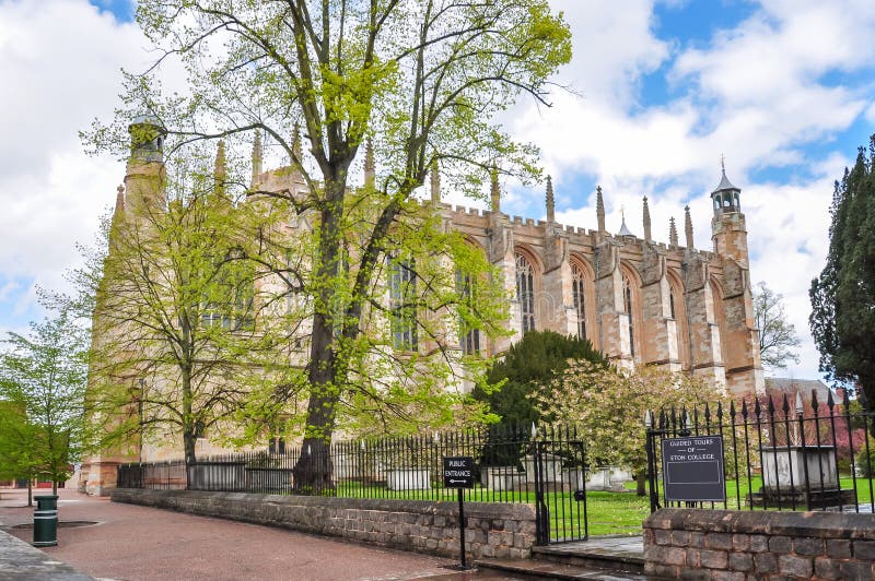 Eton College Chapel in Spring, UK Stock Image - Image of landmark ...