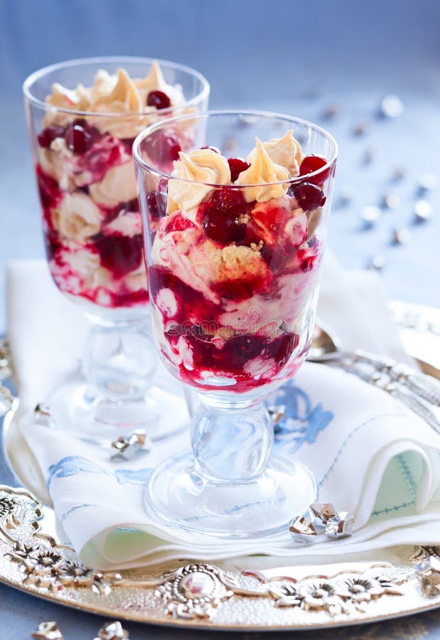 Eton Mess with cranberry stock image. Image of berry - 33745895
