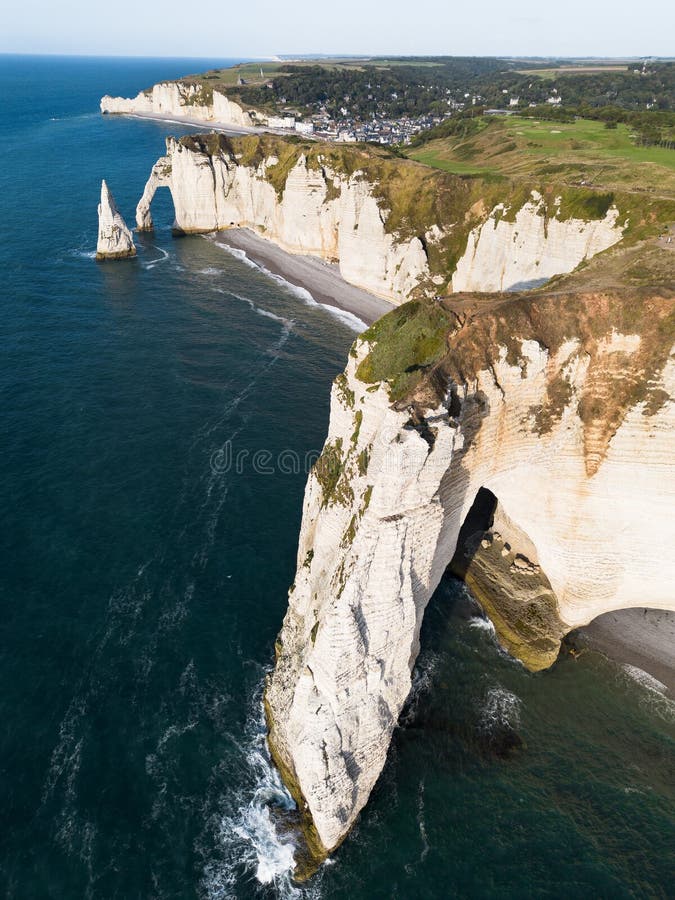 Etretat Cliffs in Normandy, France Stock Photo - Image of vertical ...
