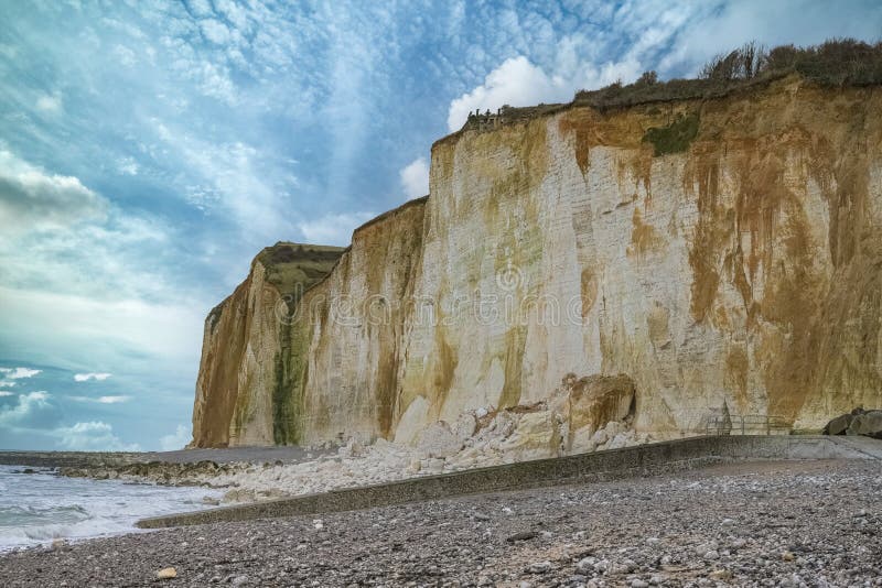 Etretat in Normandy, the Famous Cliffs Stock Photo - Image of pebble ...