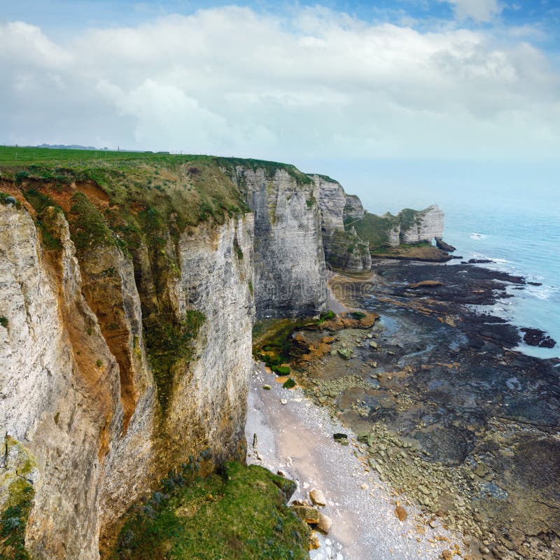 Etretat Spring Coast, France Stock Image - Image of channel, ocean ...