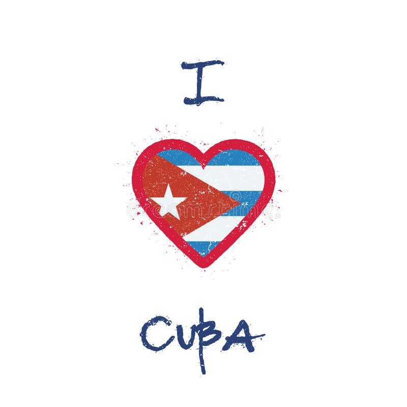 Amor Cuba, América Bandeira Nacional Do Vintage Na Silhueta Do Estilo ...