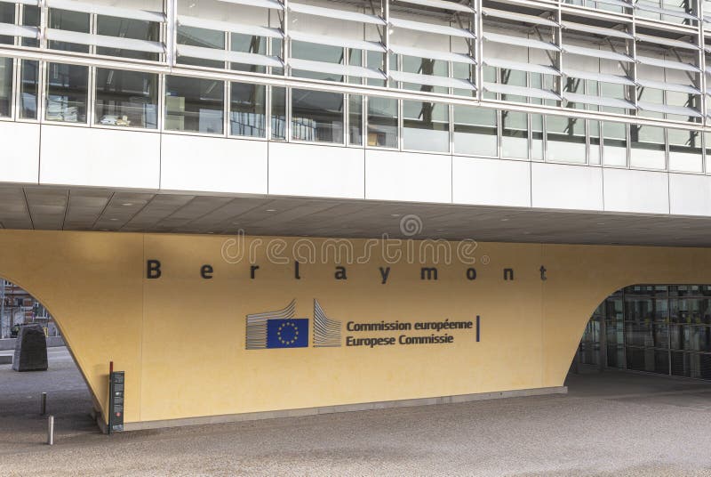 EU Commission Building Entrance with Name and Logo Editorial Photo ...
