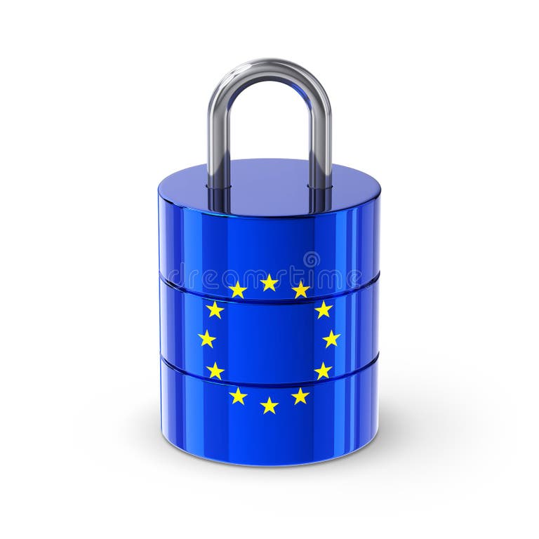 EU Data Protection Padlock - GDPR Stock Illustration - Illustration of ...