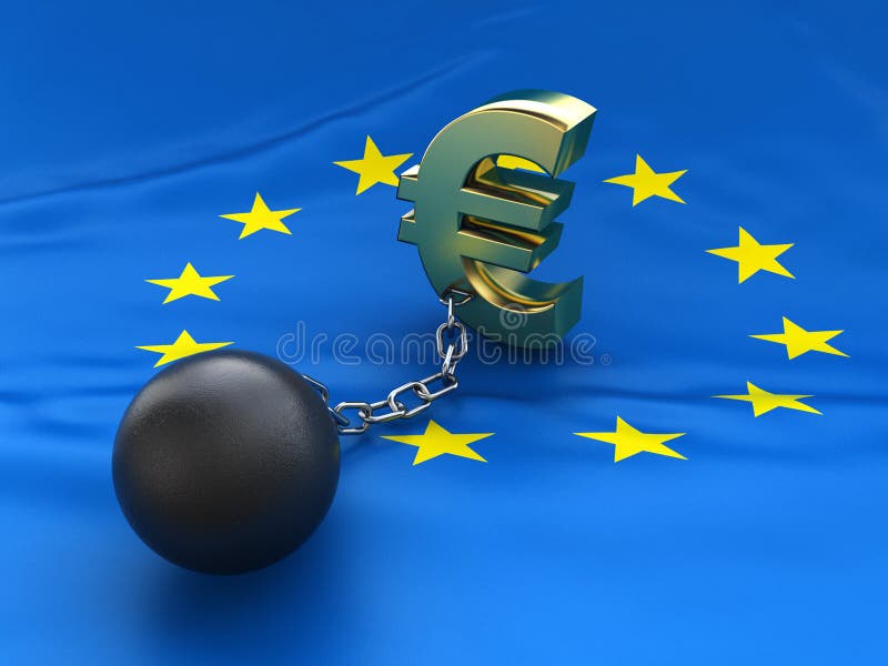 Euro debt crisis stock vector. Illustration of financial - 23352632