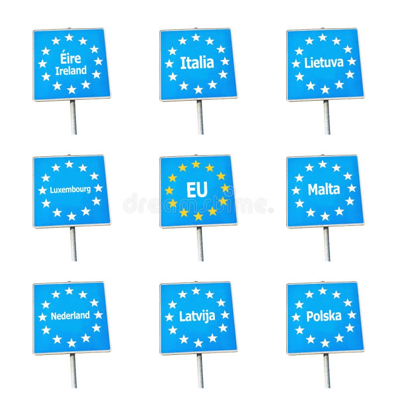 EU / Europe border signs stock illustration. Illustration of latvija ...