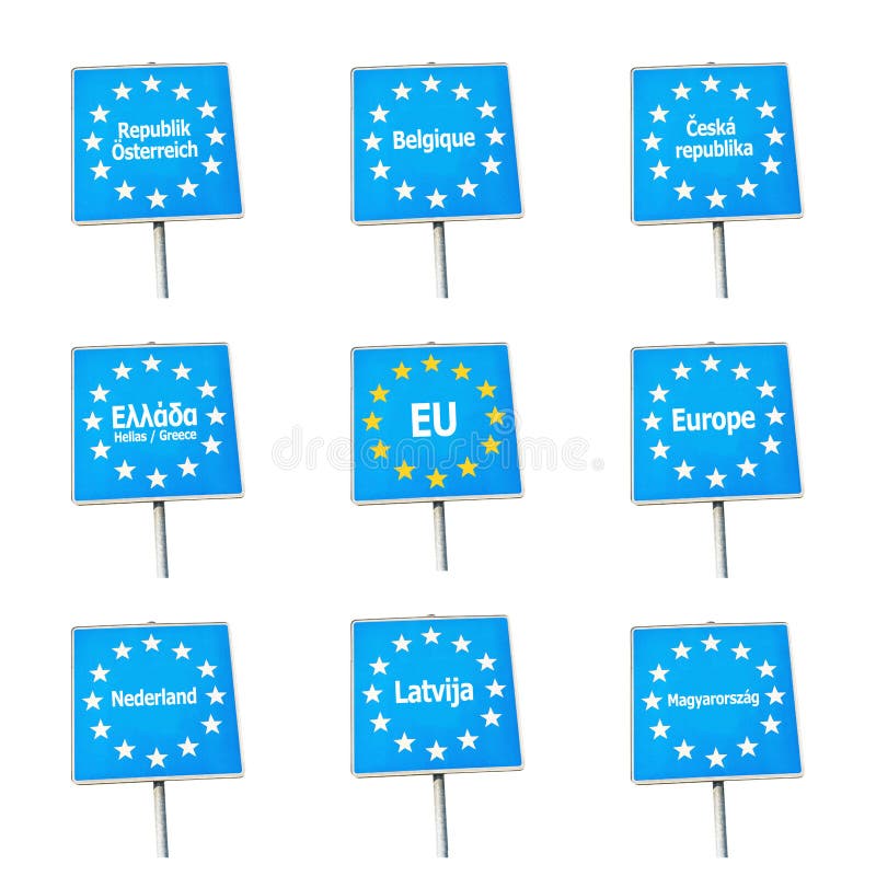 EU / Europe border signs stock illustration. Illustration of cyprus ...