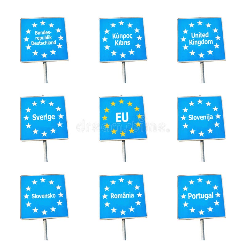 EU / Europe border signs stock illustration. Illustration of latvija ...