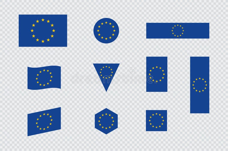 EU European Union Flag Flat Icon Shapes Vector Set Stock Vector ...
