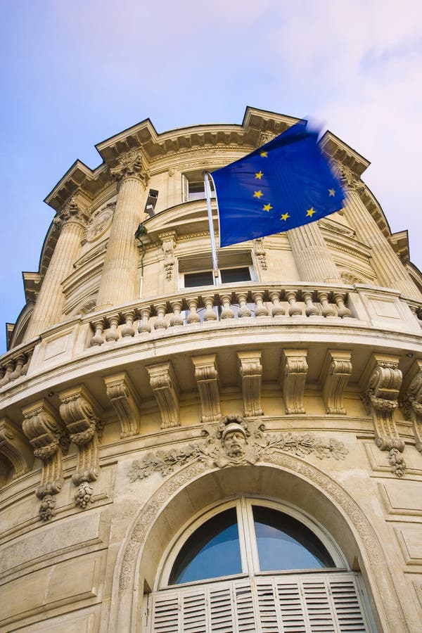 EU flag on building stock photo. Image of 1973, blue - 17727746