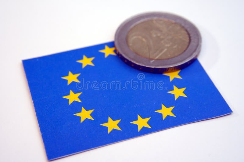 EU flag and coin stock photo. Image of euro, concept, currency - 351812