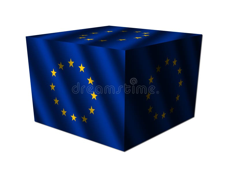 EU flag cube stock illustration. Illustration of icon - 10785821