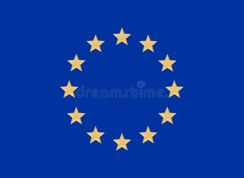 EU Flag. European Union Flag. 3D Illustration. Stock Illustration ...