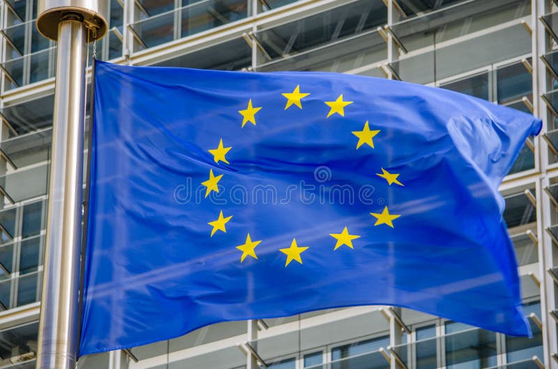 EU flag stock photo. Image of capital, flag, gold, europ - 45105686