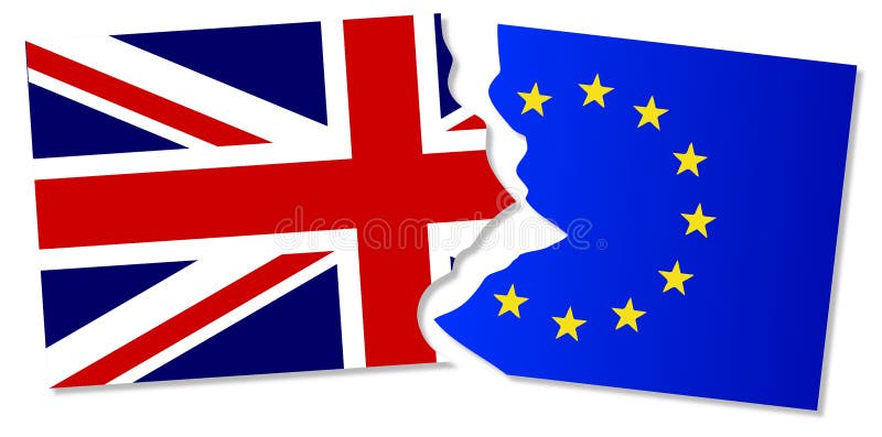 EU and Great Britain Flags stock illustration. Illustration of england ...