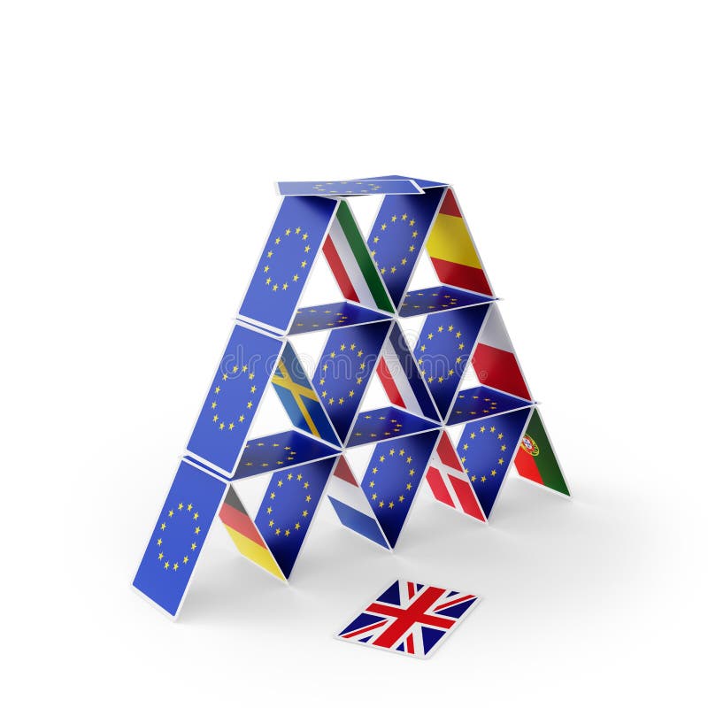 EU House of Cards Brexit stock illustration. Illustration of fragile ...