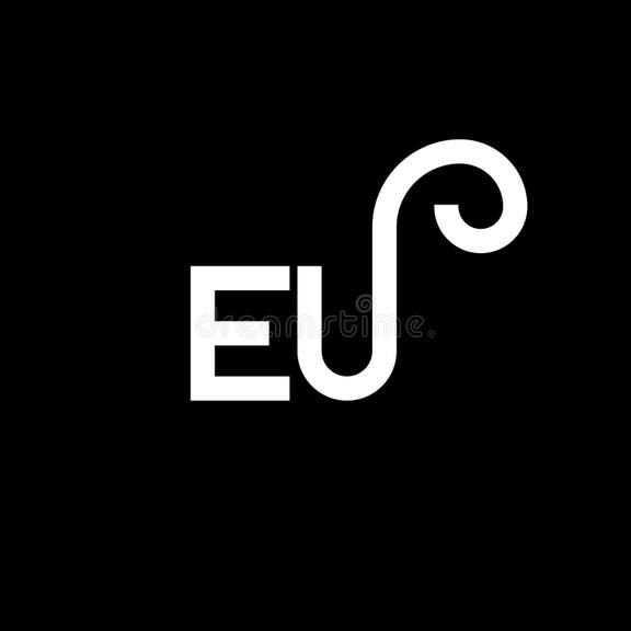 EU Letter Logo Design on Black Background. EU Creative Initials Letter ...